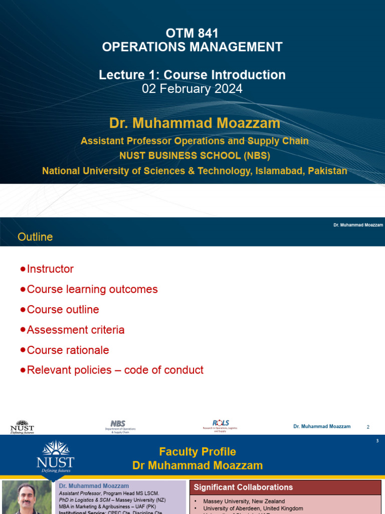 Lecture 1 Course Introduction | PDF | Supply Chain Management | Supply Chain