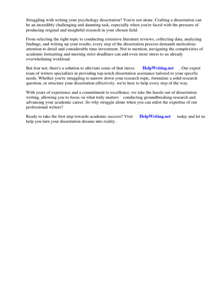 Psychology Dissertation Help Online | PDF | Psychology | Mind