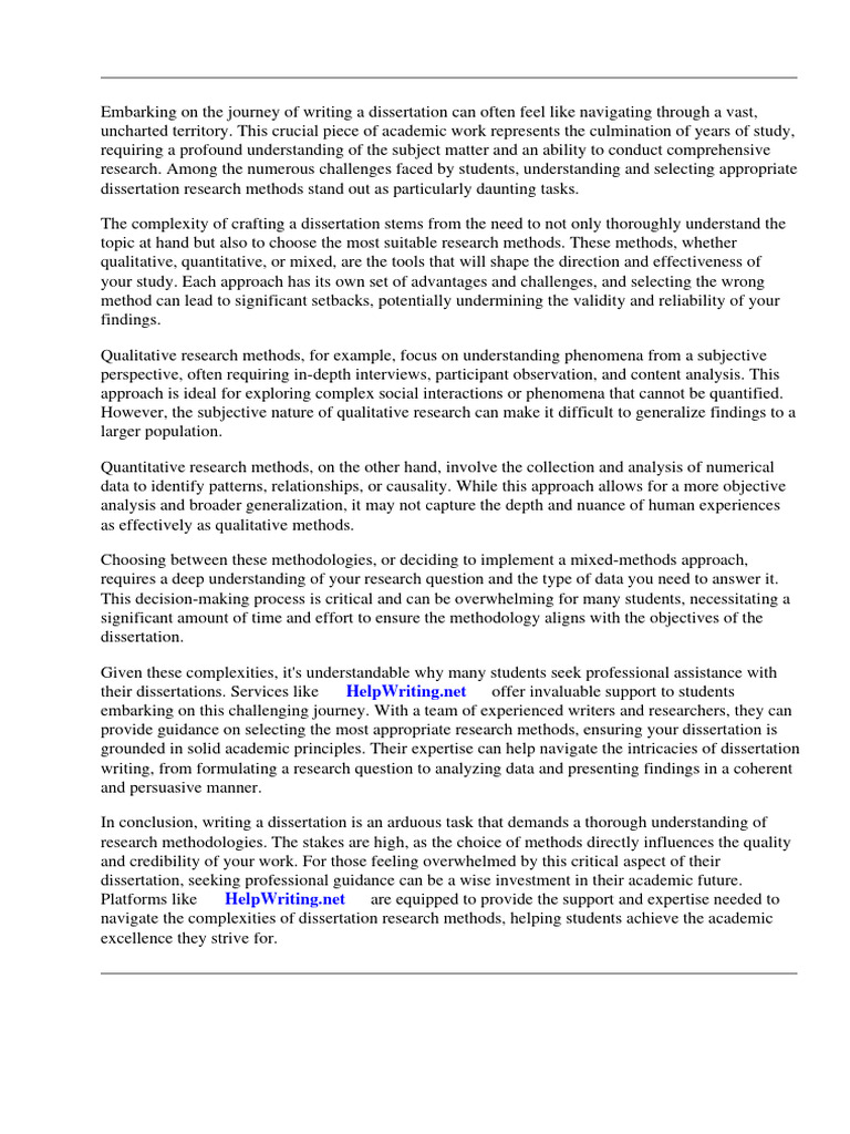 Dissertation Research Methods Introduction | Download Free PDF ...