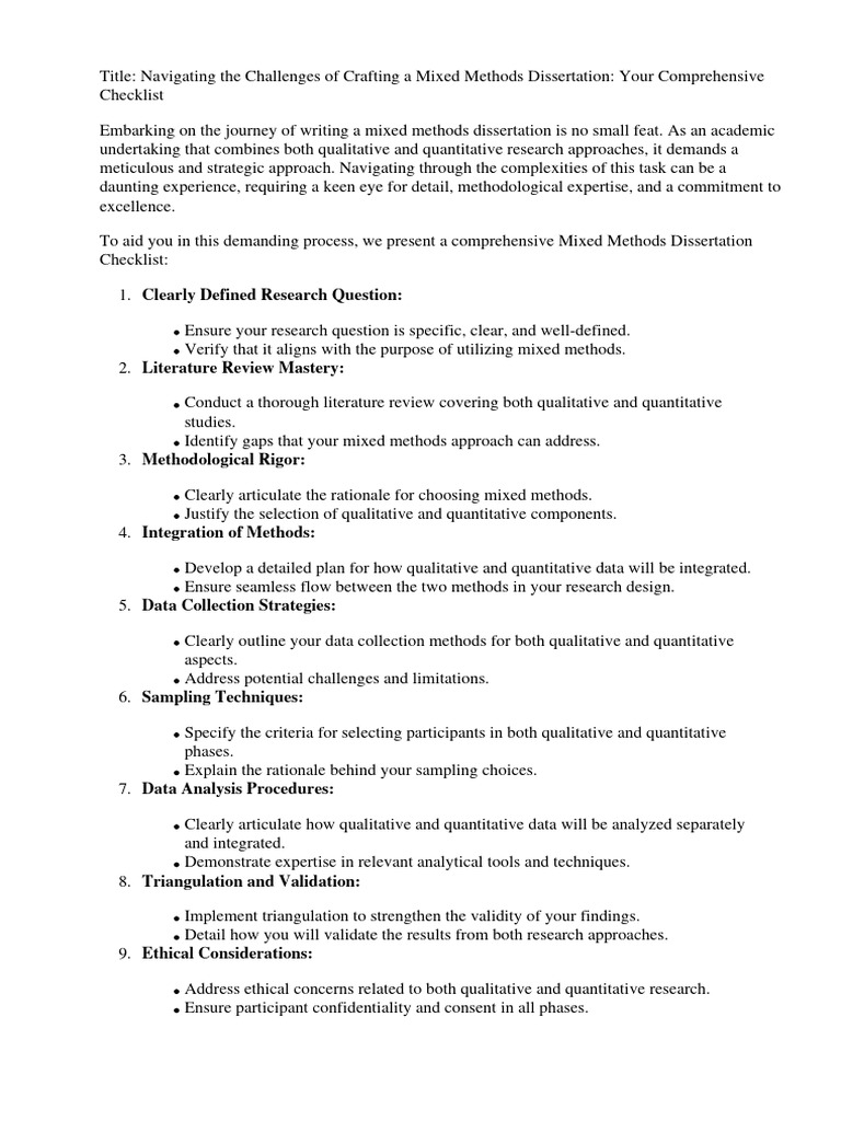 Mixed Methods Dissertation Guide | PDF | Qualitative Research ...
