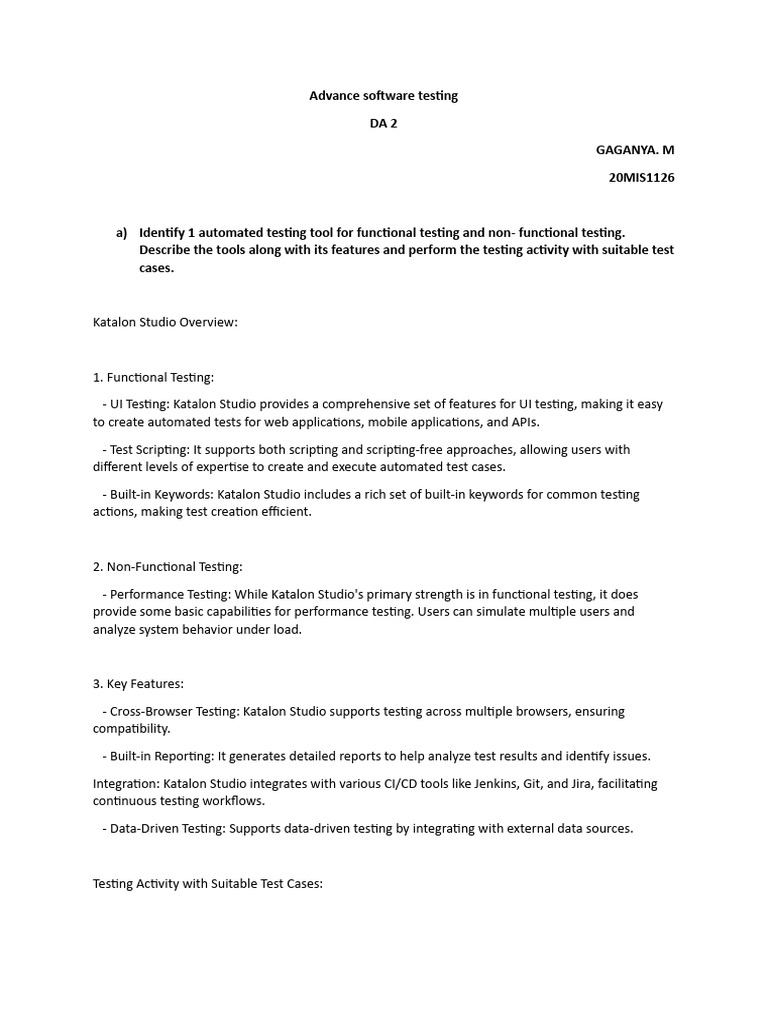 20MIS1126 (Adv. Testting DA 2) | PDF | Login | Software Testing