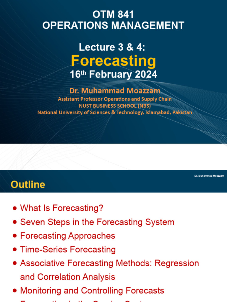 Lecture 3 4 Forecasting | PDF | Errors And Residuals | Forecasting