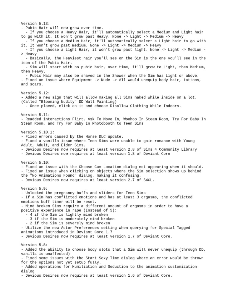 Changelog | PDF | Birth Control | Sexual Intercourse