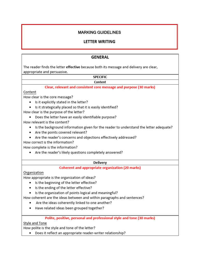 Marking Guidelines and Criteria_LW_Jan2011 | PDF | Verb | Word