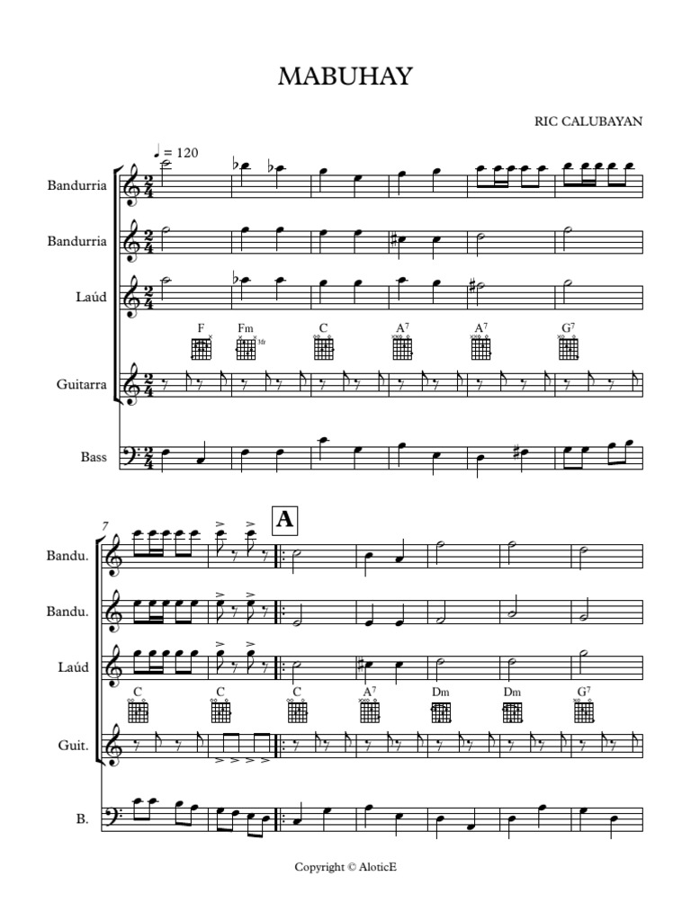 Mabuhay Full Score | PDF | Instruments de musique | Luths à manche long