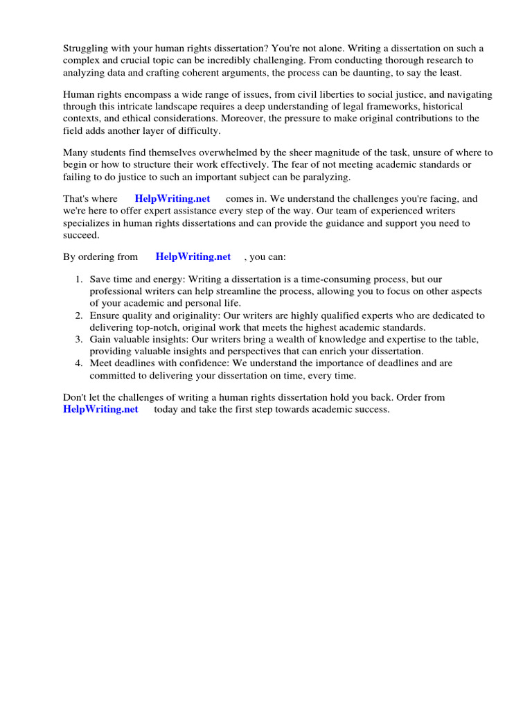 Human Rights Dissertation Examples | Download Free PDF | Human Rights ...