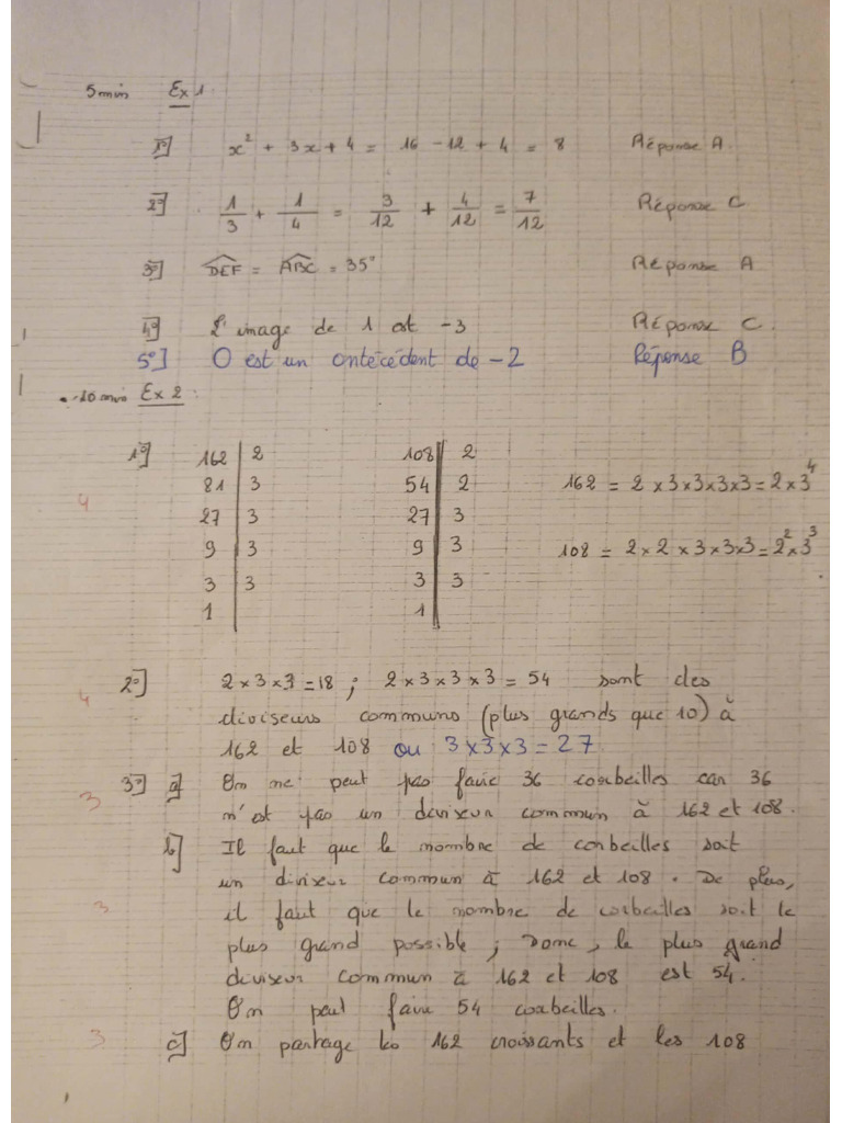 correction brevet blanc maths | PDF