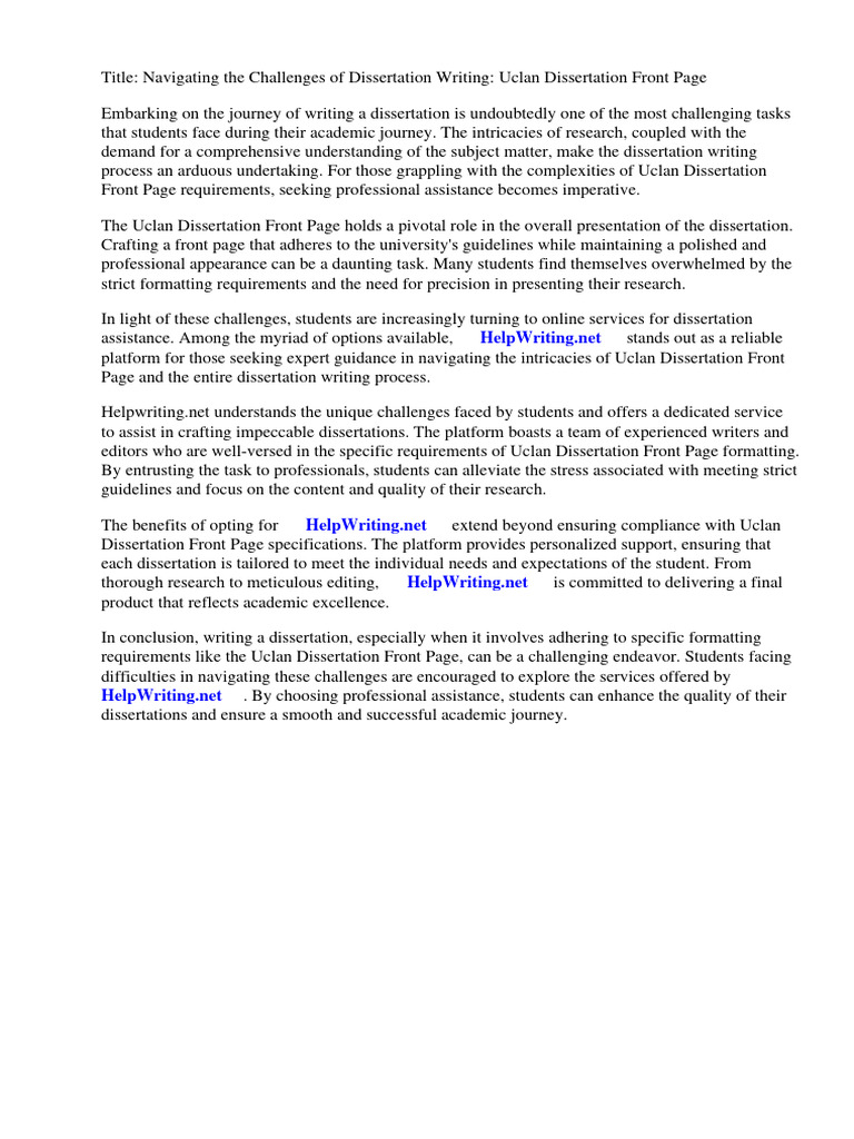 Uclan Dissertation Front Page | PDF | Thesis | Social Media