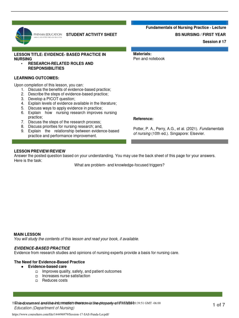 Session 17 SAS Funda Lec | Download Free PDF | Evidence Based Medicine ...