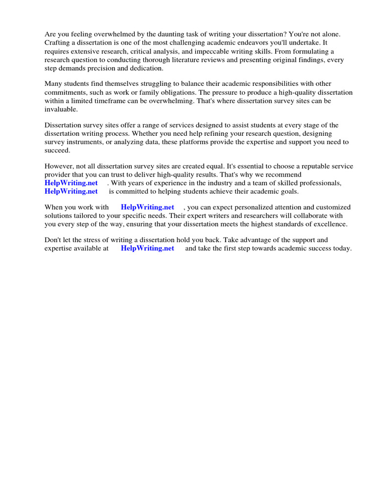 Dissertation Survey Sites | PDF | Survey Methodology | Questionnaire