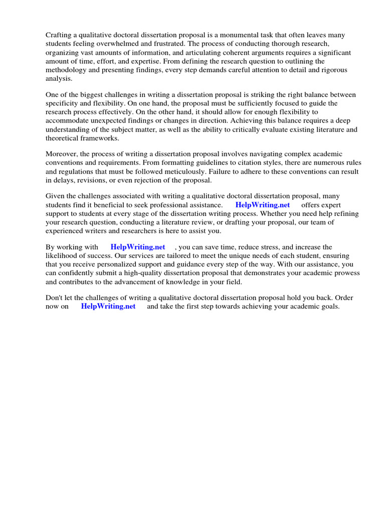 Qualitative Doctoral Dissertation Proposal | PDF | Thesis | Methodology