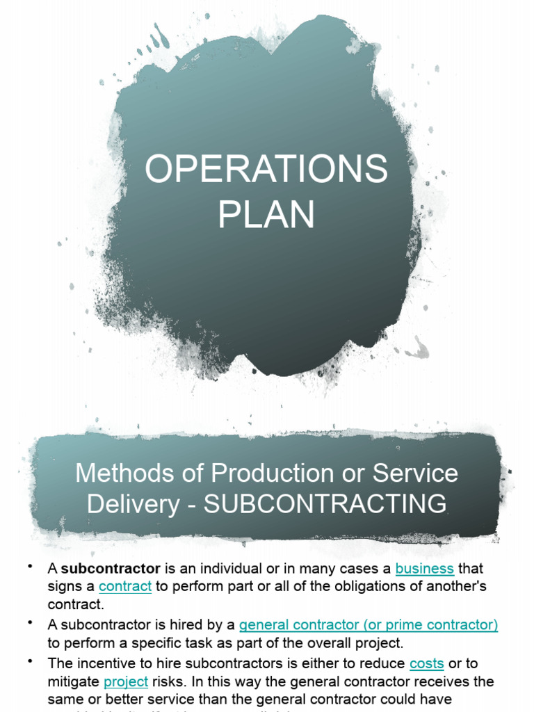 Session 4 - Chapter 4 - Operations Plan | PDF | General Contractor ...