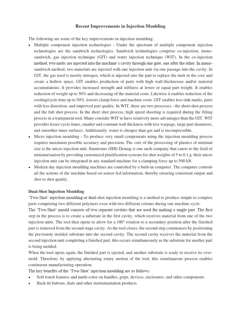 Recent Innovations in Injection Moulding | PDF | Secondary Sector Of ... Recent Innovations in Injection Moulding | PDF | Secondary Sector Of ...