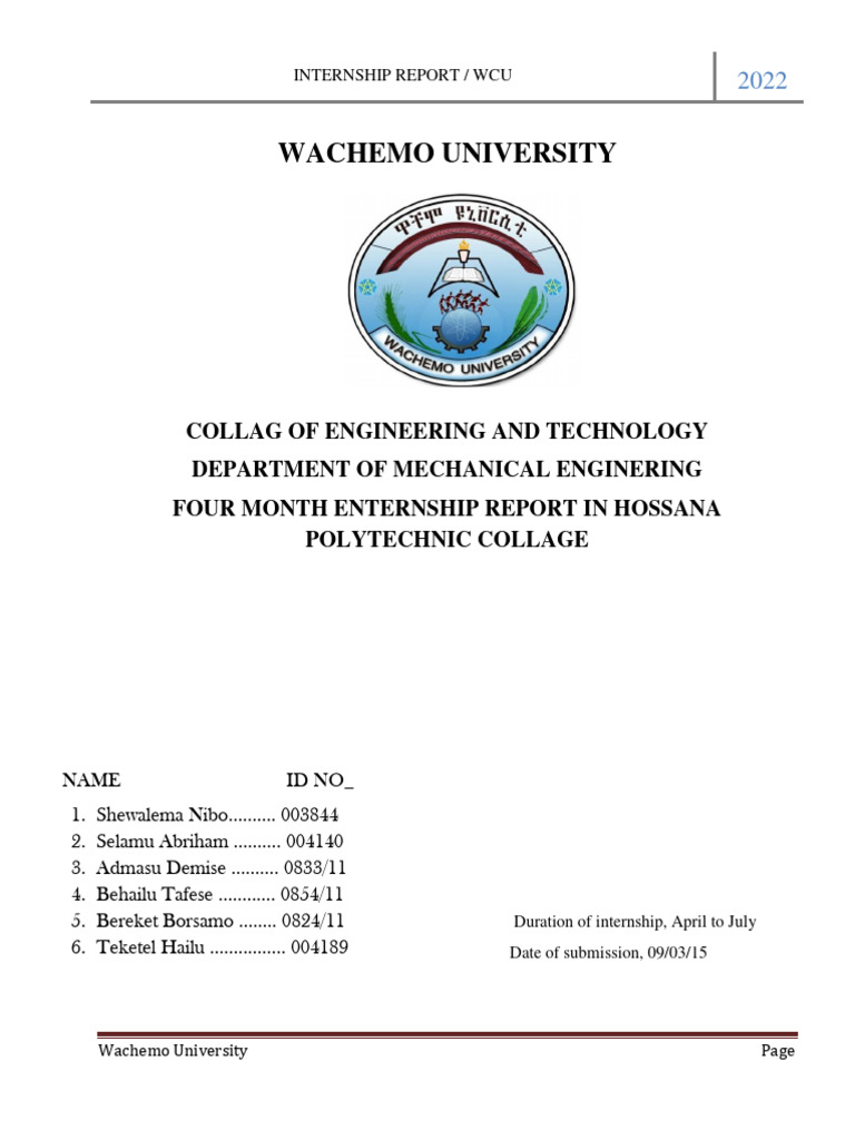 Wachemo University | PDF | Engines | Vocational Education