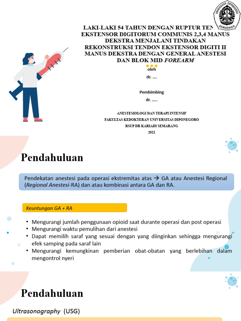 GA + Mid Forearm Block | PDF | Kesehatan Holistik | Sains & Matematika