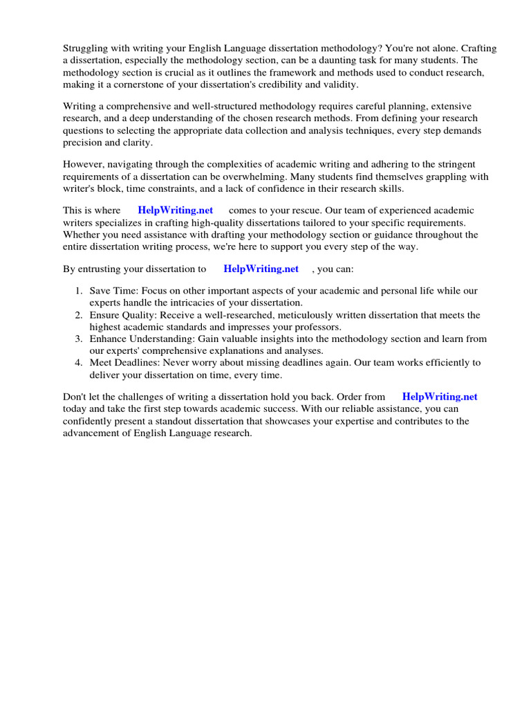 English Language Dissertation Methodology | PDF | Methodology | Thesis