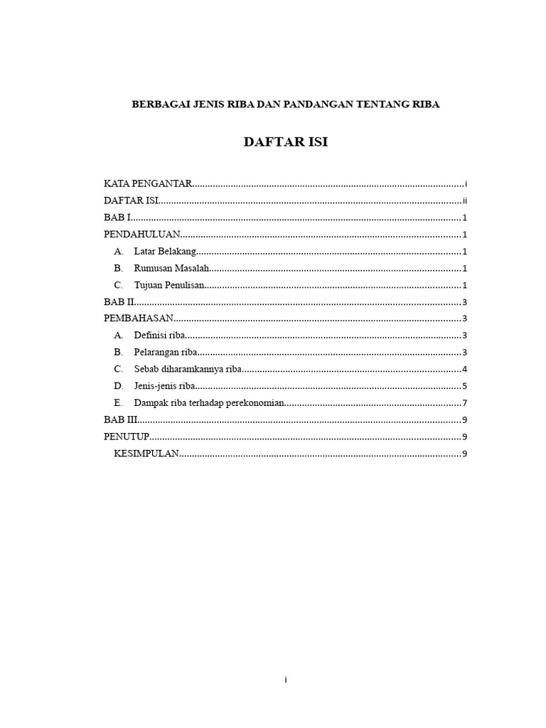 Berbagai Jenis Riba Dan Pandangan Tentang Riba | PDF