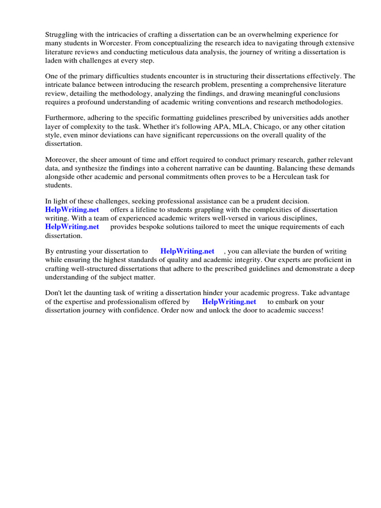 Dissertation Structure Worcester | PDF | Thesis | Methodology