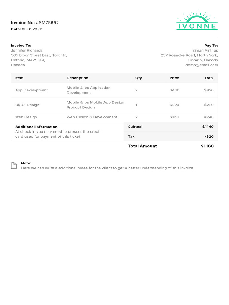 Ivonne Invoice | PDF