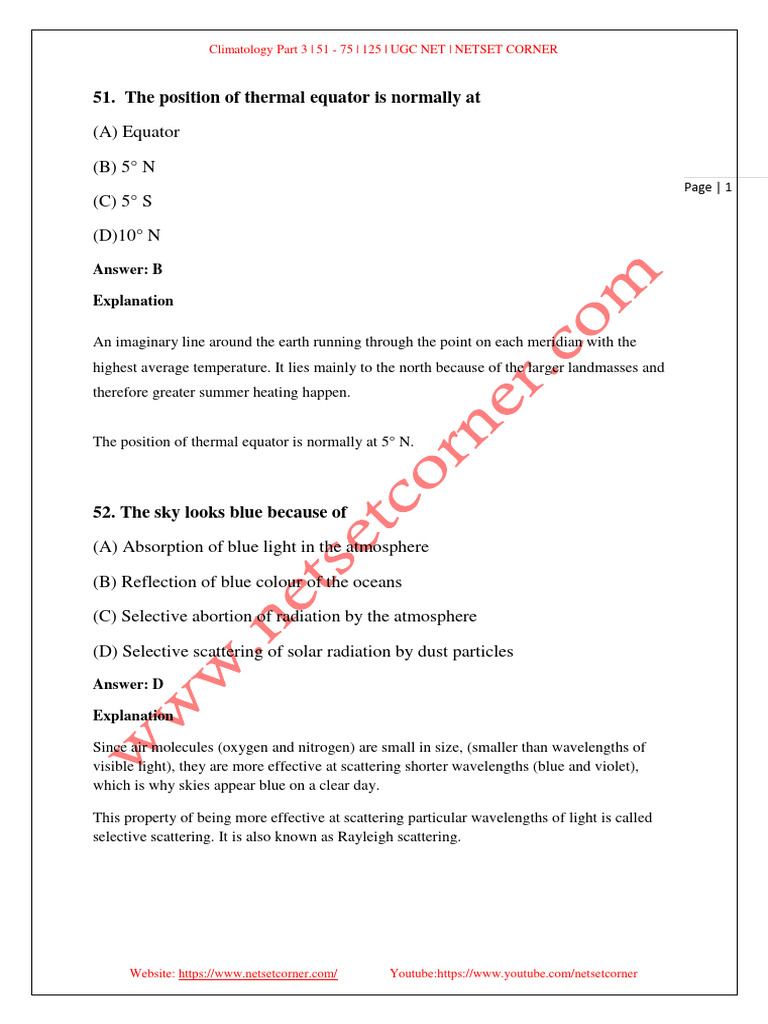 CLOMATOLOGY PART 3 Netsetcorner | PDF | Precipitation | Atmosphere Of Earth