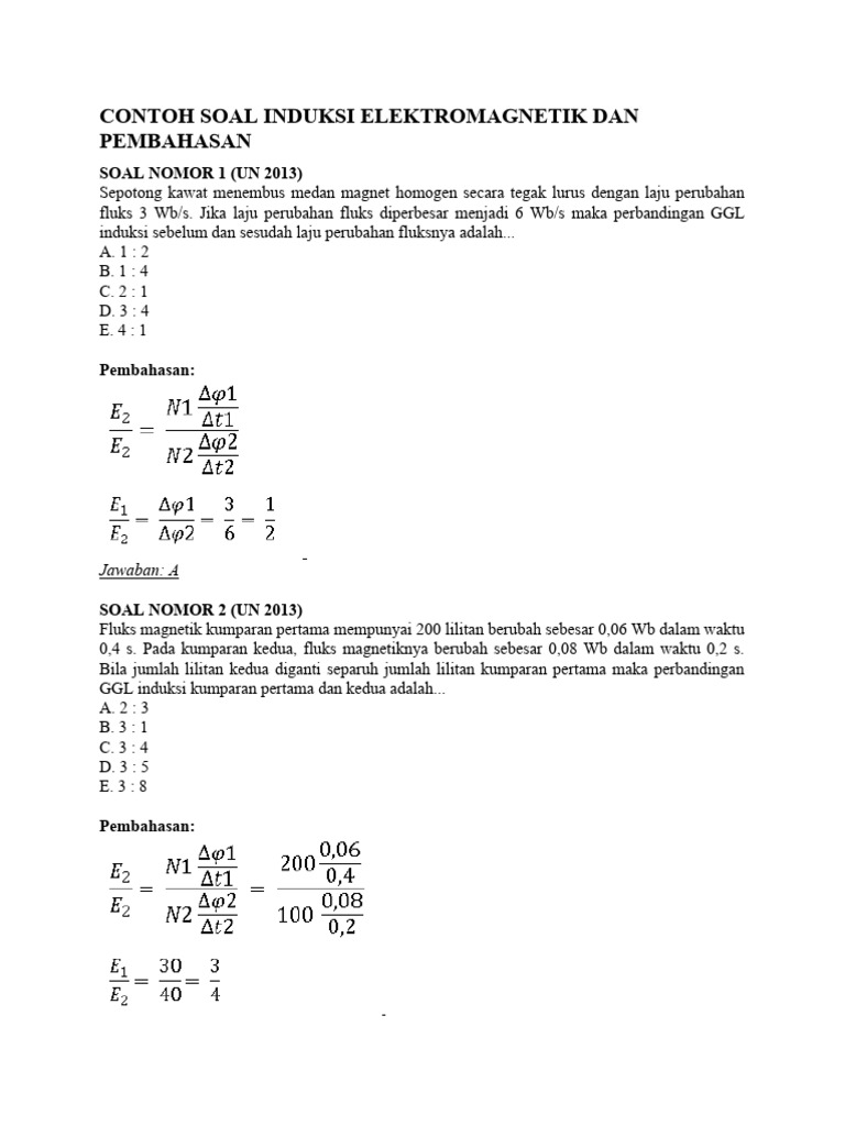 Contoh Soal Induksi EM 1 | PDF