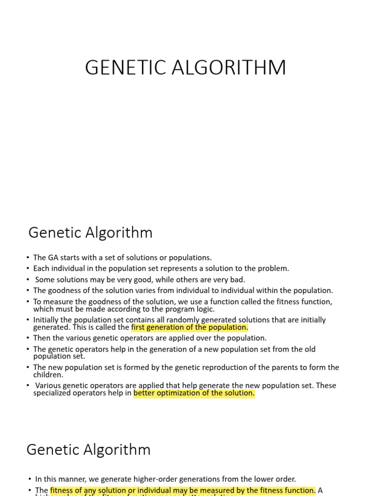 Genetic Algorithm-Contd | PDF | Genetic Algorithm | Natural Selection
