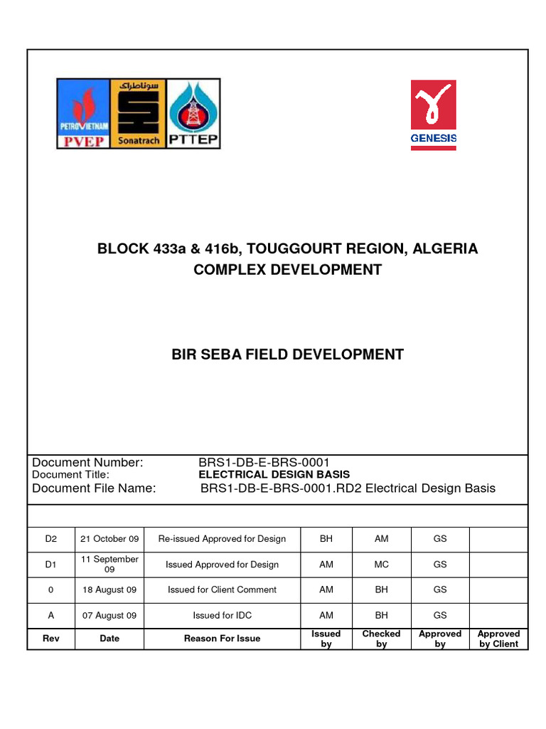 BRS1-DB-E-BRS-0001.RD2 Electrical Design Basis | PDF | Insulator ...