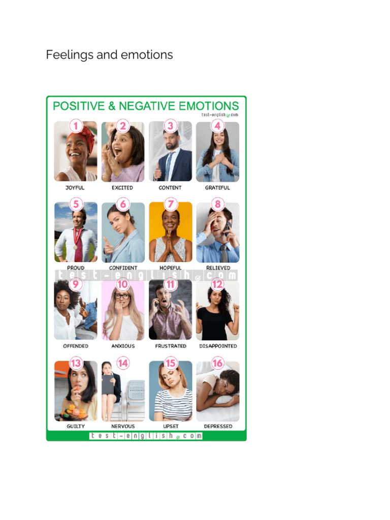 Feelings and Emotions | PDF | Feeling | Emotions