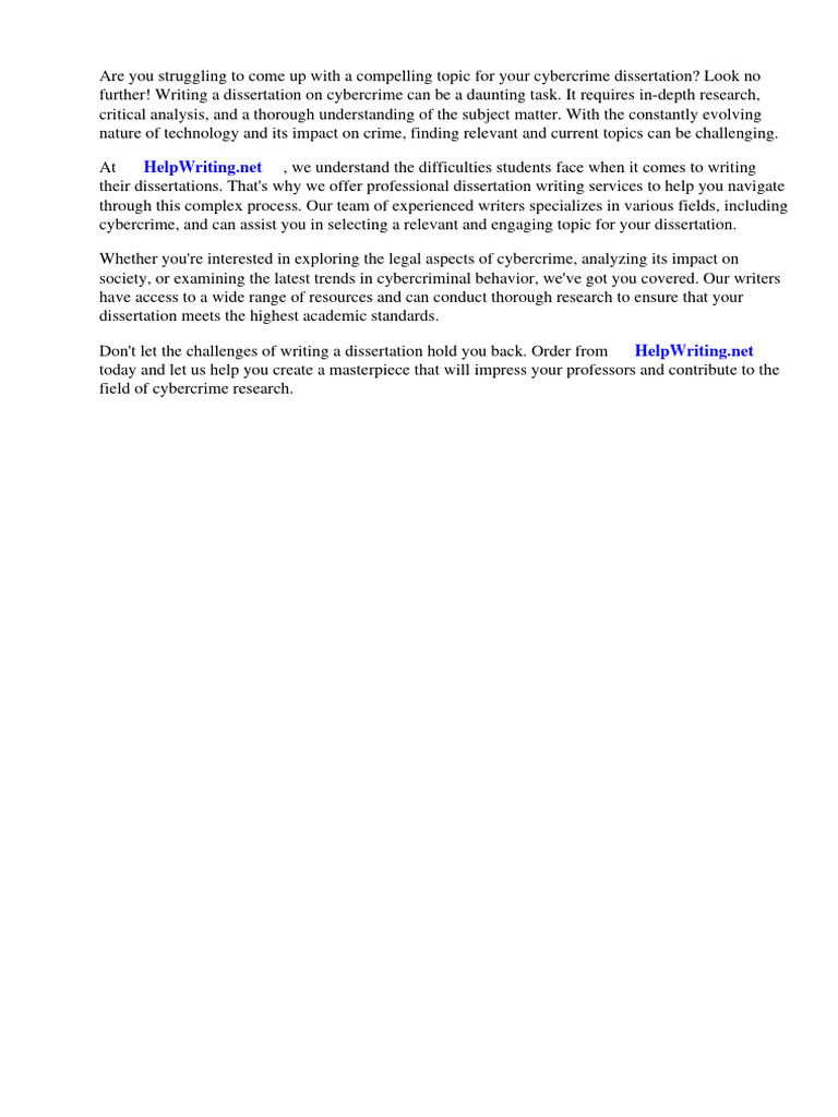 Cyber Crime Dissertation Topics | PDF | Cybercrime | Computer Security