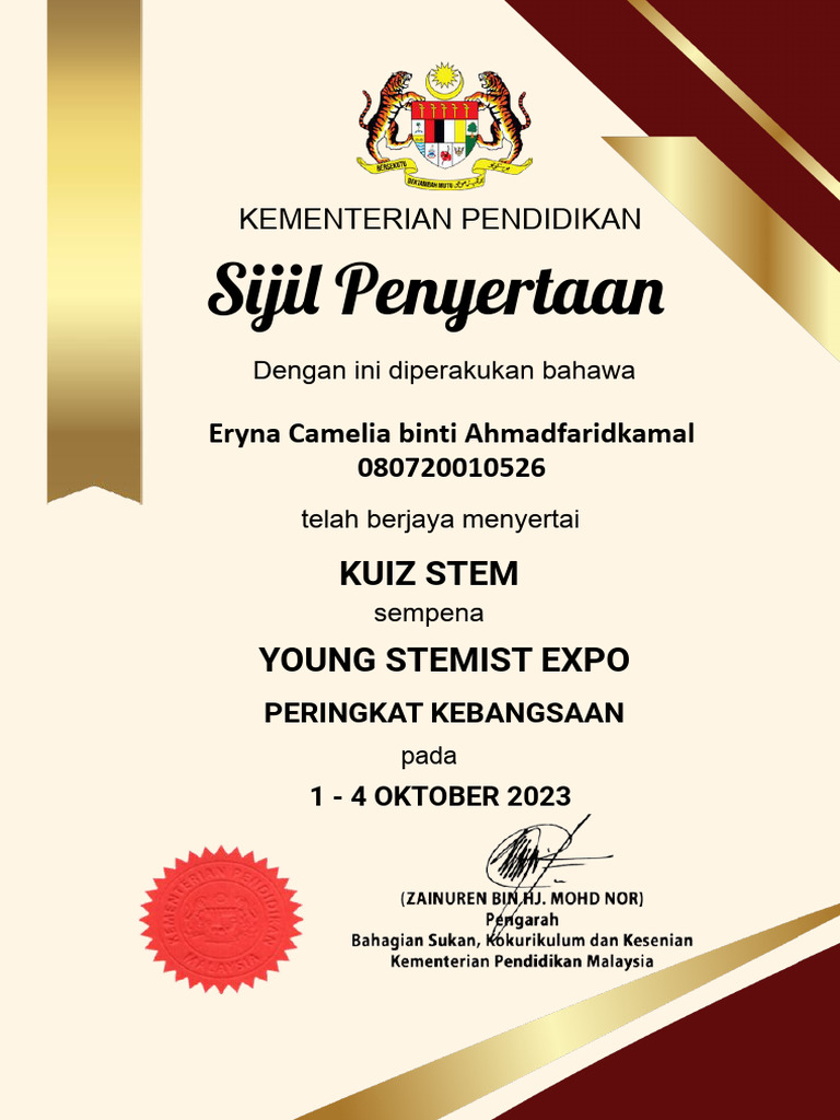 Sijil Stem 2023 | PDF