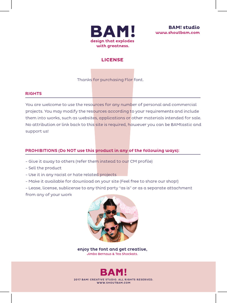 BAM! License For Flor Font | PDF