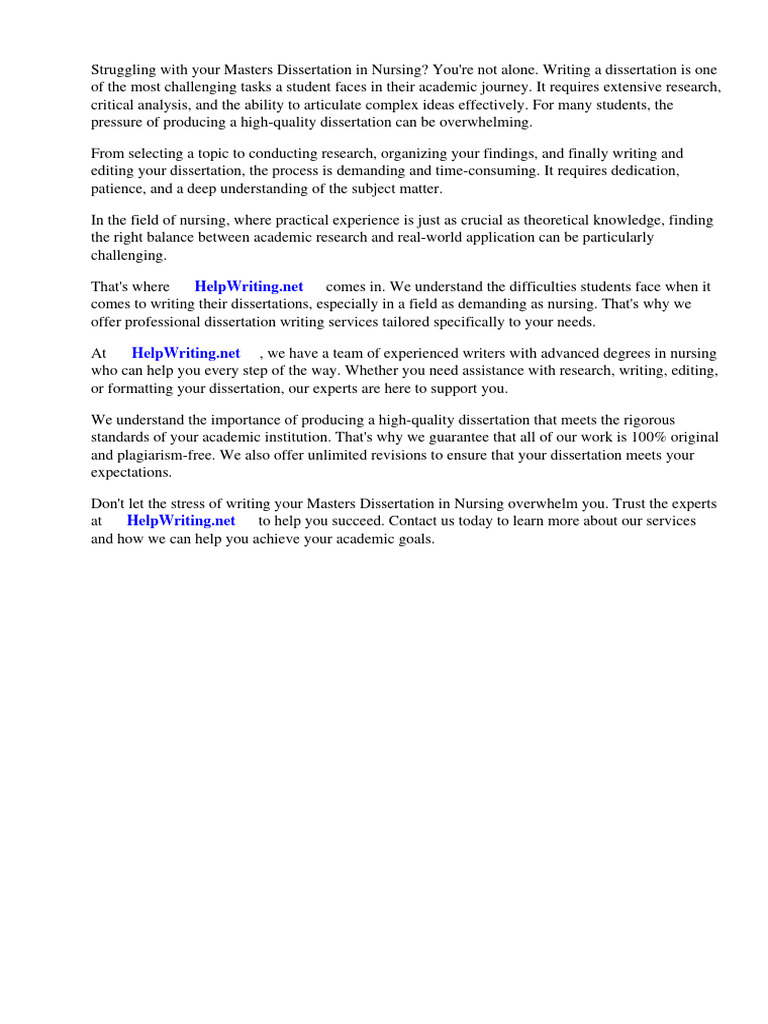 Masters Dissertation Examples Nursing | Download Free PDF | Palliative ...