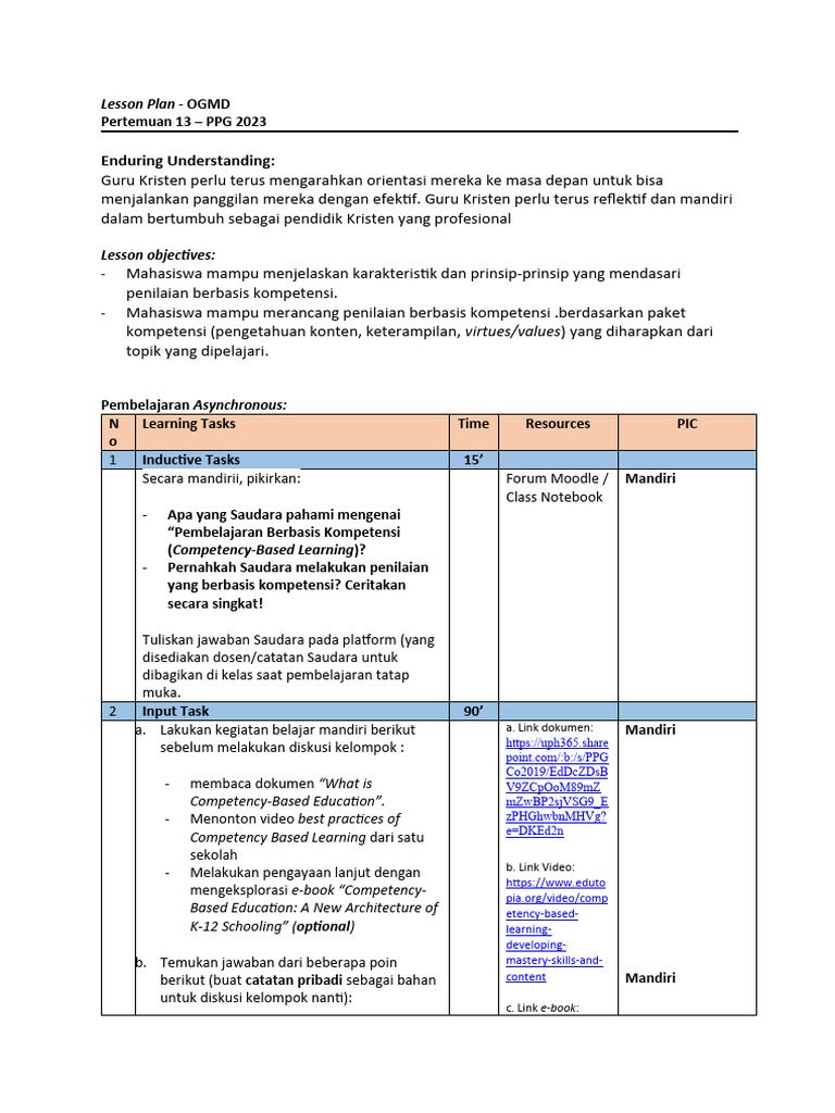 Lesson Plan Session | PDF | Karier & Perkembangan | Seni