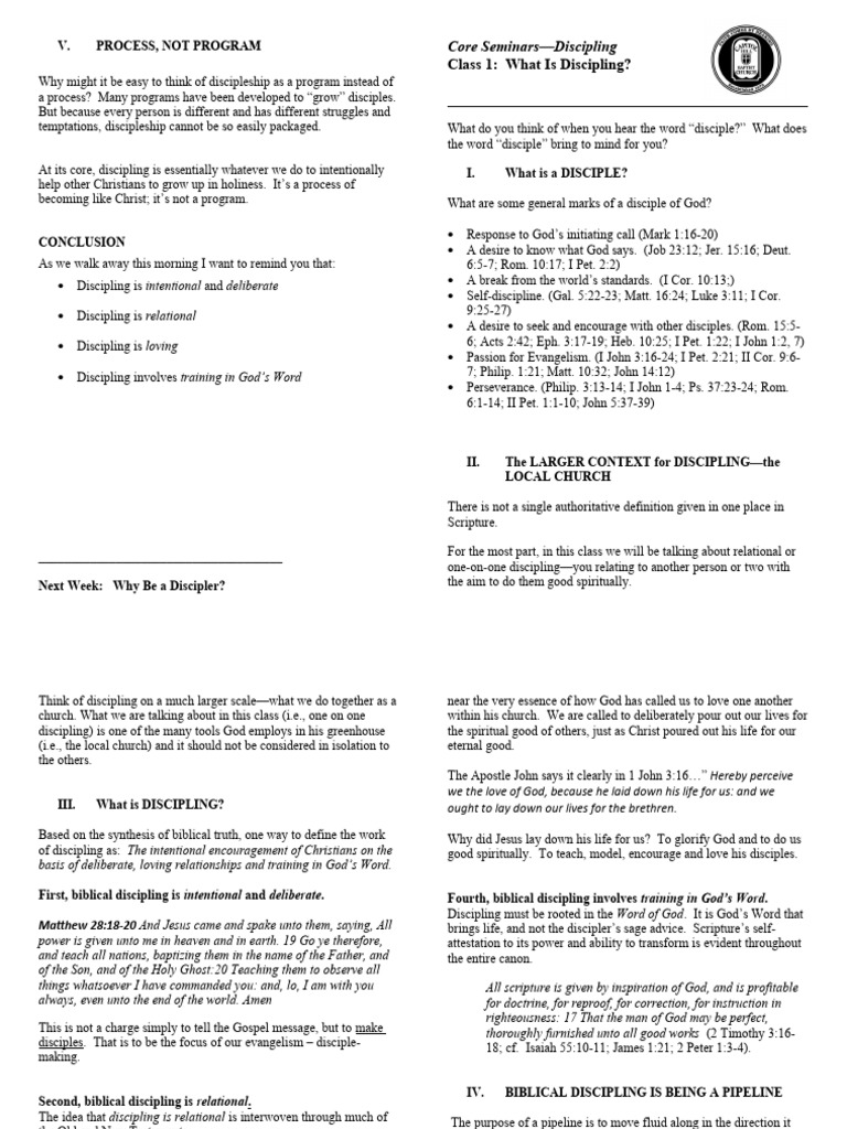 1 Handout 1 | Download Free PDF | Bible | Disciple (Christianity)