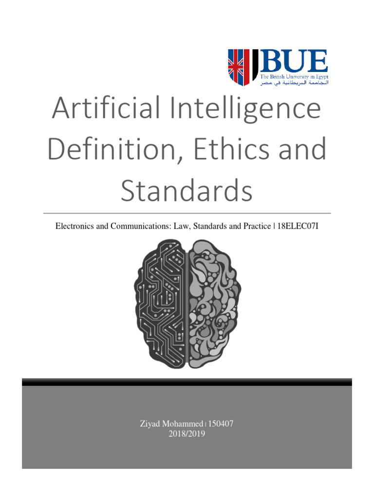 Artificial Intelligence Definition Ethics and Standards | PDF