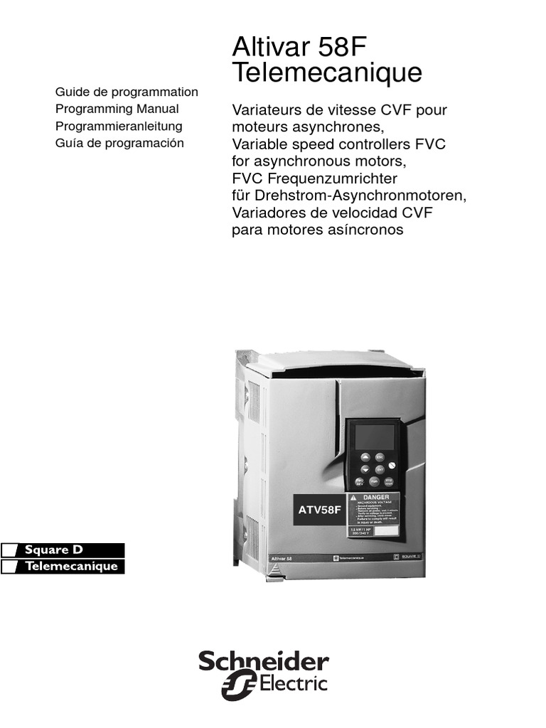 ATV58-Manuel Programmation Schneider-Es | PDF | Motores | Frecuencia