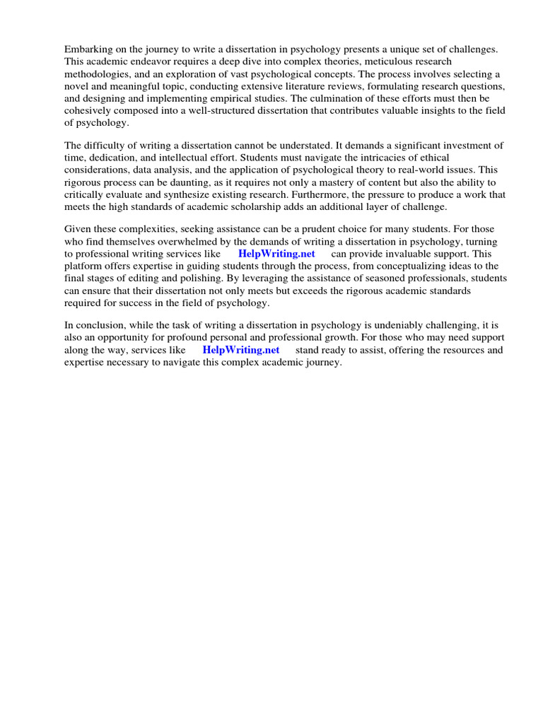 Dissertation Psychology Ideas | PDF | Psychology | Thesis