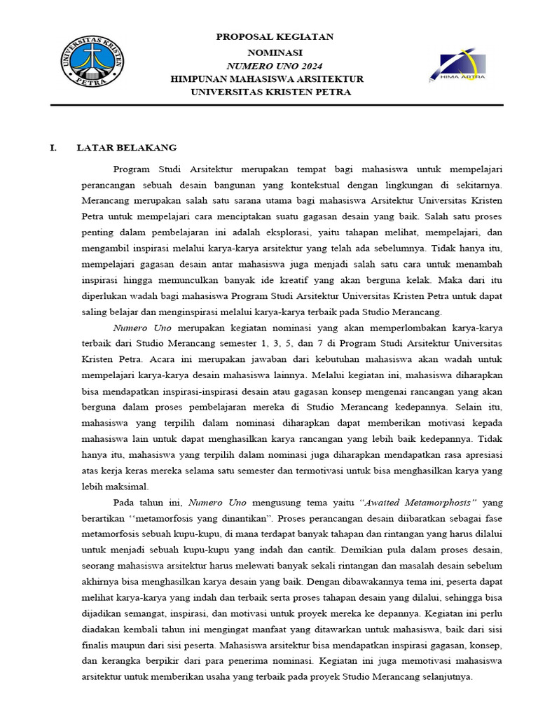 Contoh Pembuatan Proposal | PDF | Seni