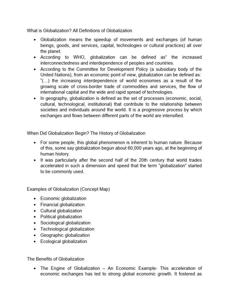 Globalization Summary | Download Free PDF | Globalization | Economic Globalization