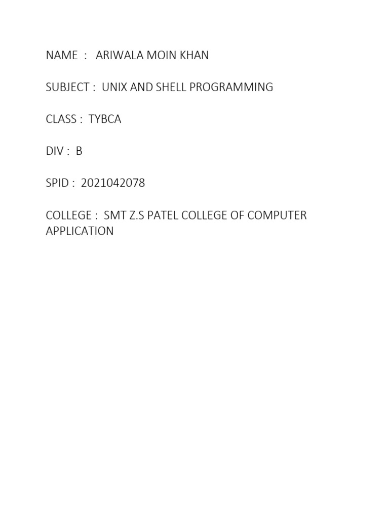 Name Unix | PDF | Technology & Engineering