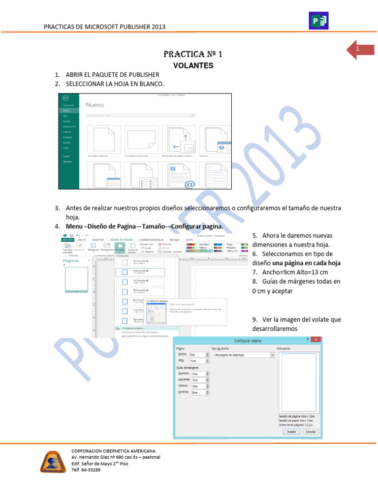 Prácticas de Microsoft Publisher 2013 | PDF | Software