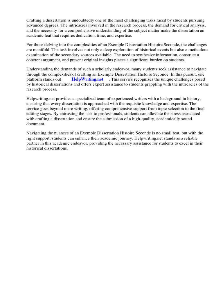 Exemple Dissertation Histoire Seconde | PDF | Thesis | Expert