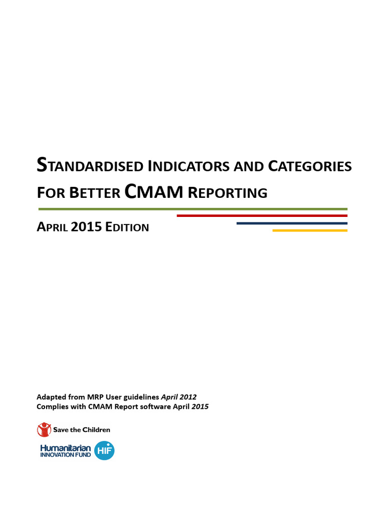 Standardised Categories and Indicators For Better Cmam Reporting Final ...