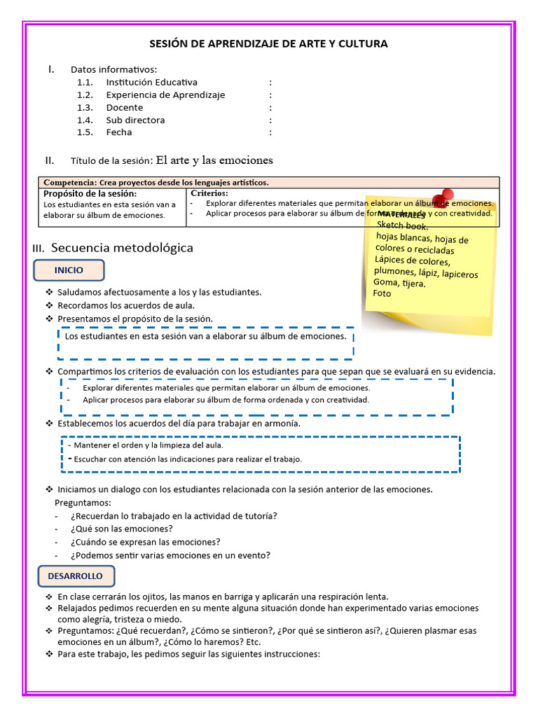 EXP 0 - S1 - Arte - El Arte y Las Emociones | PDF | Las emociones ...