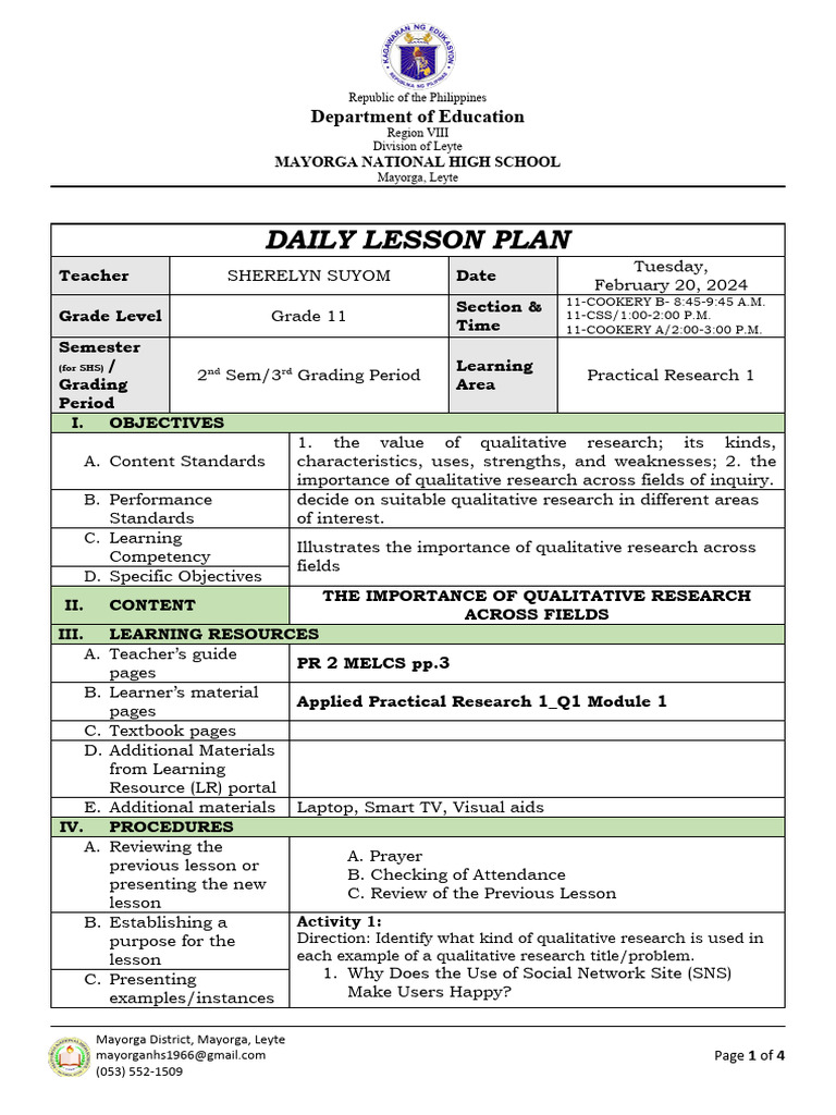 KINDS OF QUALI RESEARCH ACROSS FIELDS | PDF | Concept | Qualitative ...