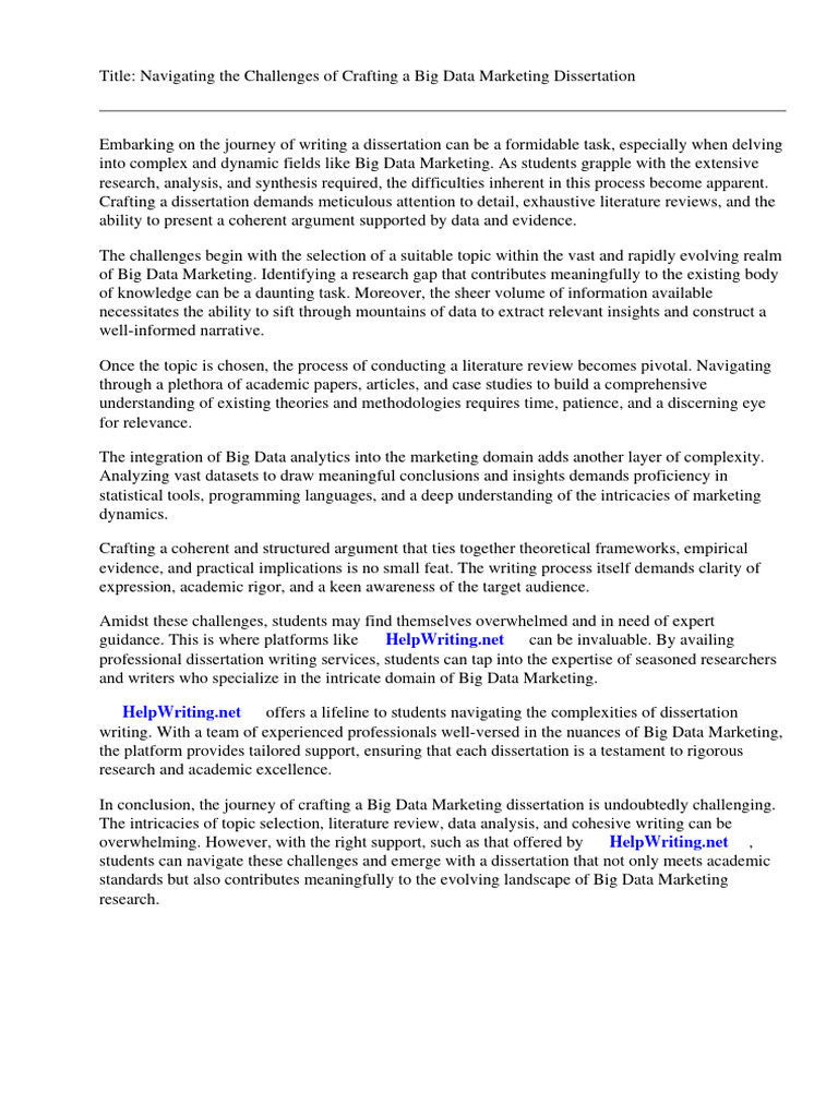Big Data Marketing Dissertation Guide | PDF | Big Data | Data