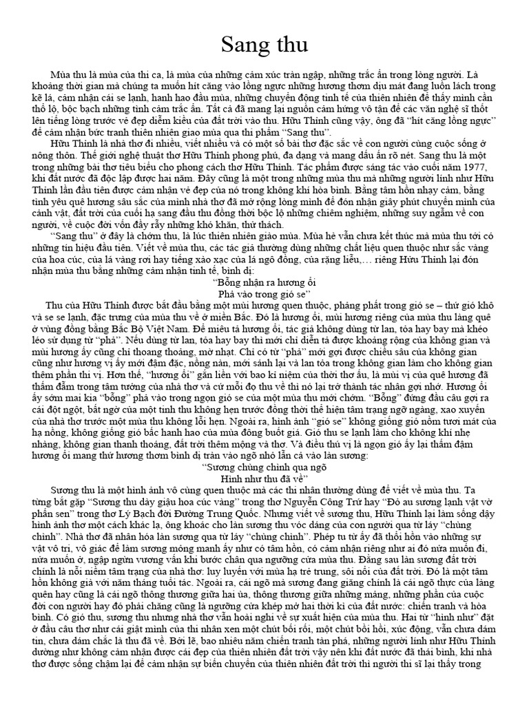 Sang Thu | PDF