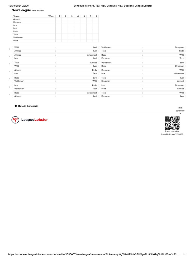 New League Season Schedule 2024 | PDF