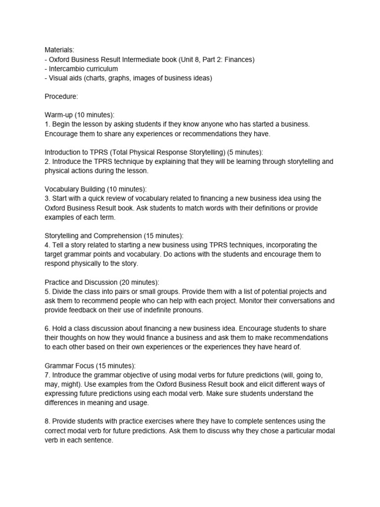 Lesson Plan &story 1 | PDF