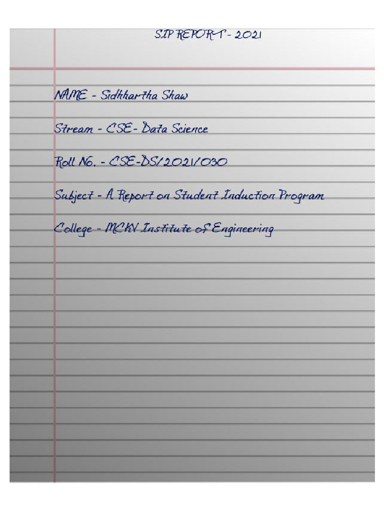 Induction Programme | PDF